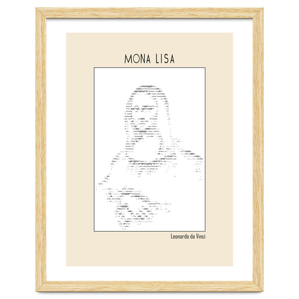 Mona Lisa – Leonardo Da Vinci Ascii Art Art Print by Doa Project | Arthaus