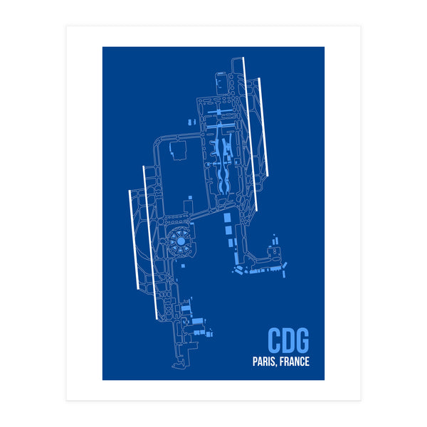 Paris CDG Airport Layout (Print Only) Art Print by 08 Left | Arthaus