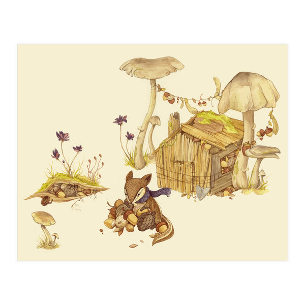 Harvey The Greedy Chipmunk (Print Only) Art Print by Teagan White | Arthaus
