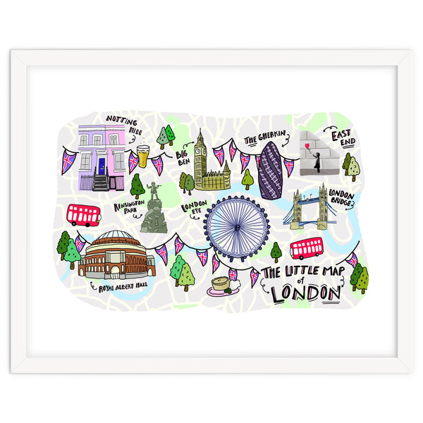 The Little Map of London Art Print by The Fuzzy Bee Paper Company | Arthaus