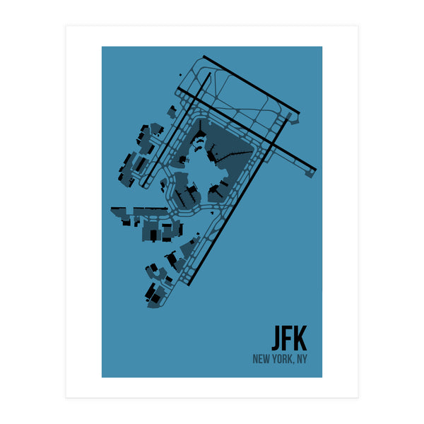 New York JFK Airport Layout (Print Only) Art Print by 08 Left | Arthaus