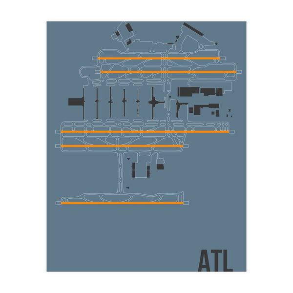 Atlanta Airport Layout (Print Only) Art Print by 08 Left | Arthaus